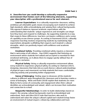 D179 Task 1 - Task 1 - D179 Task 1 A. Discuss an educational problem ...