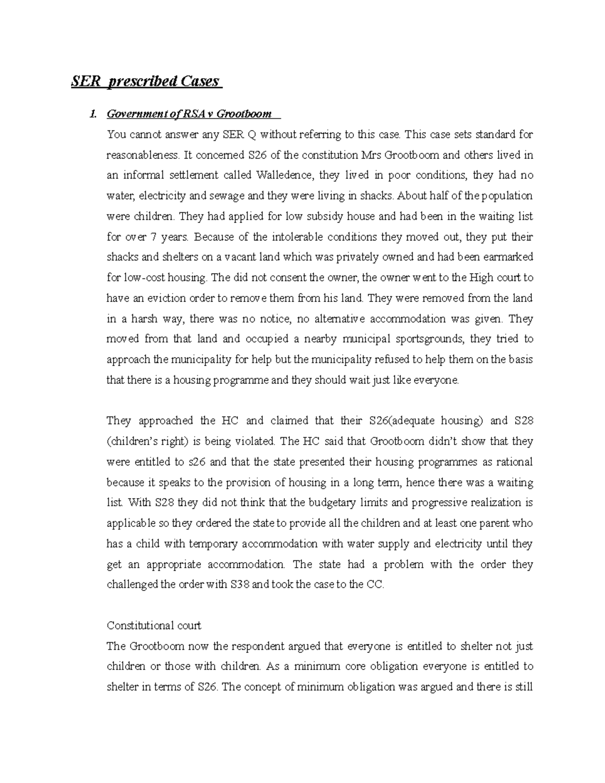 SER prescribed Cases - SER prescribed Cases Government of RSA v ...