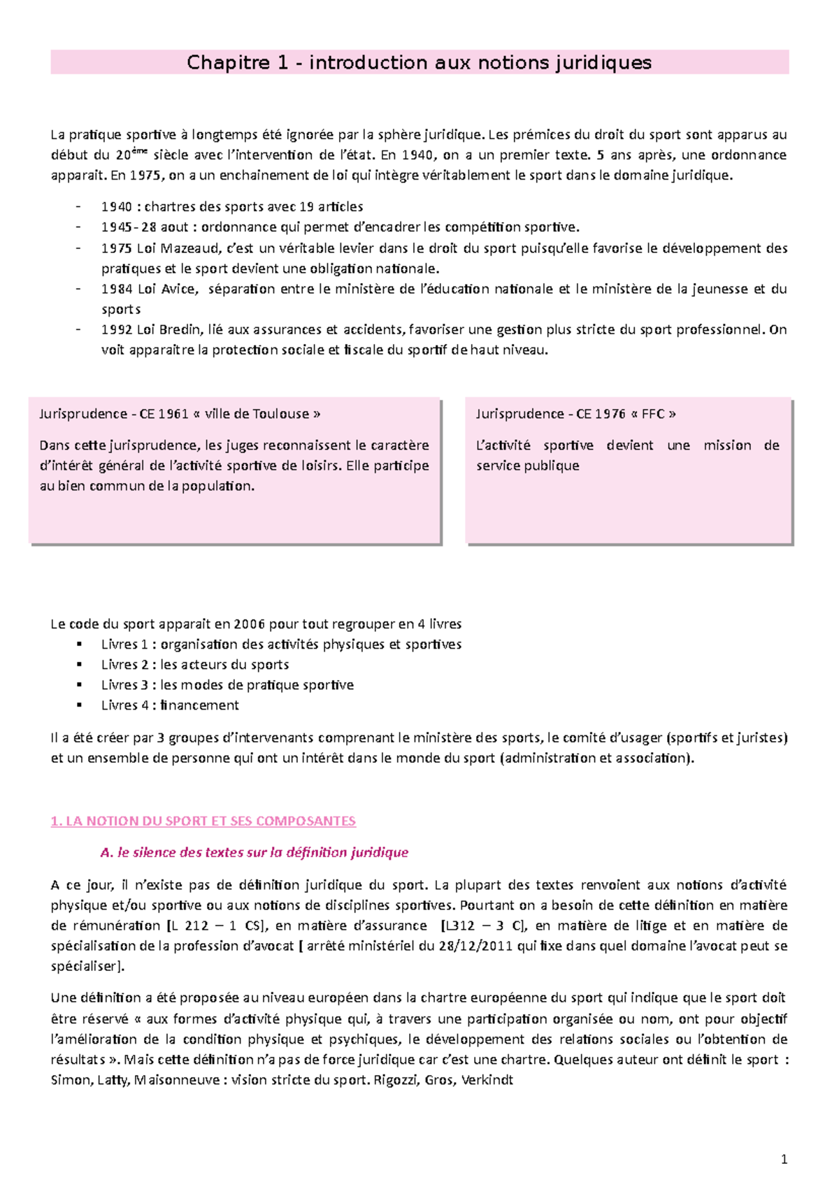 Chap 1 - intro au notion juridique - Chapitre 1 - introduction aux notions juridiques La ...