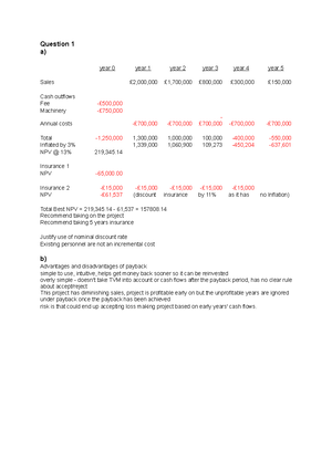 Tutorial 1 Solution - Financial Management ACC Tutorial solutions ______ Tutorial 1 Question 1 ...