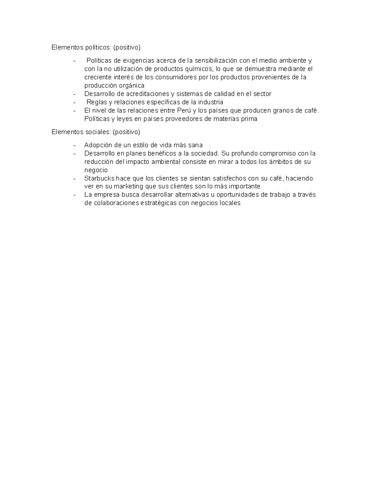 Elementos políticos - Elementos políticos: (positivo) Políticas de ...