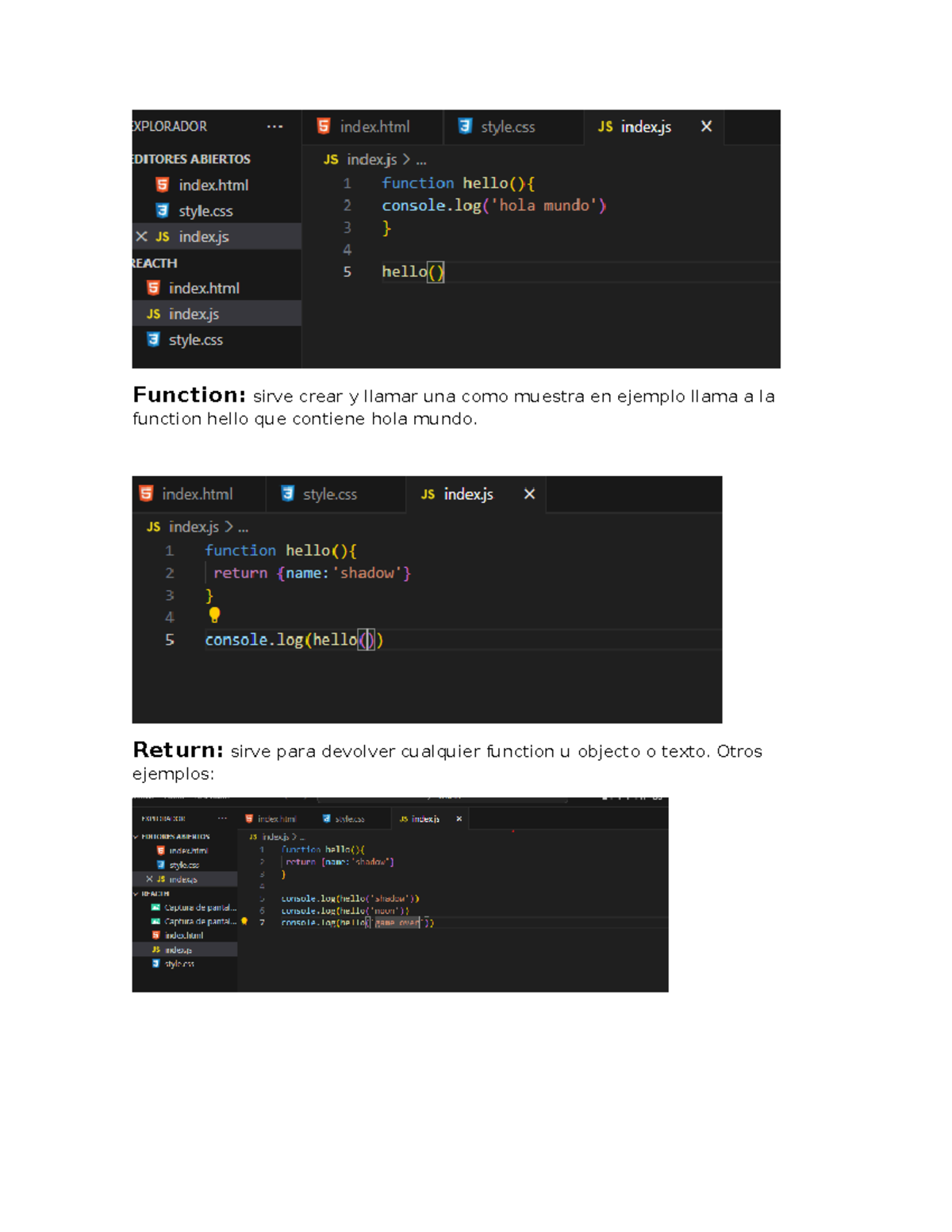 Function - sadasdasdas - Function: sirve crear y llamar una como ...