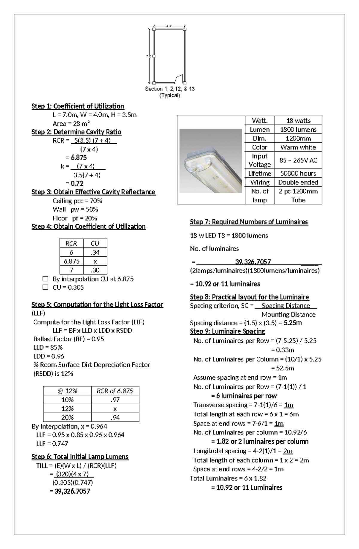 Commercial Building (Educational Institution) Illumination - Step 1 ...