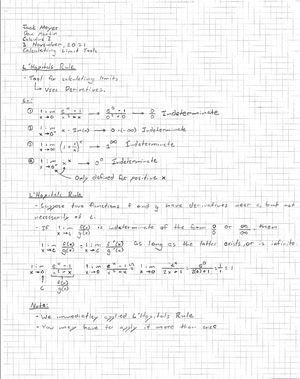 Formula Sheet - M144 - Calculus I One-sheet Limit Facts: For any real ...