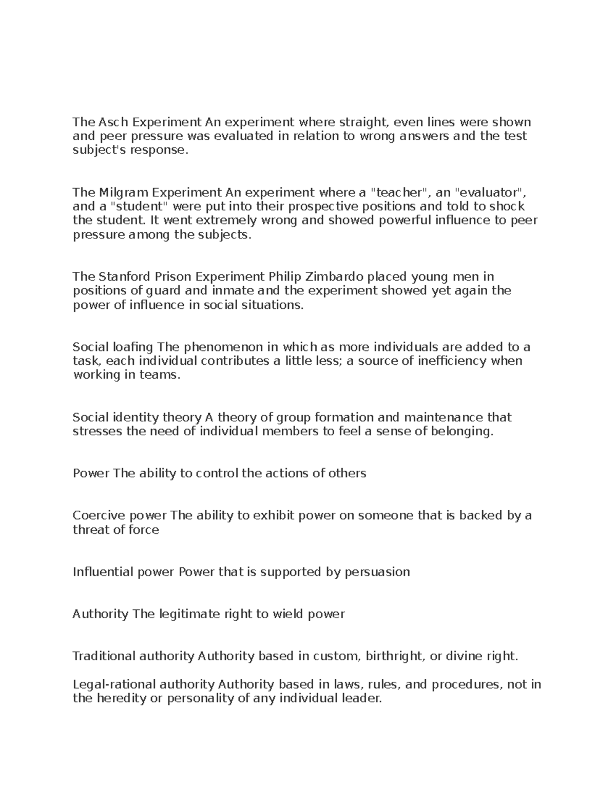 Sociology 101 Lecture 5 - The Asch Experiment An experiment where ...