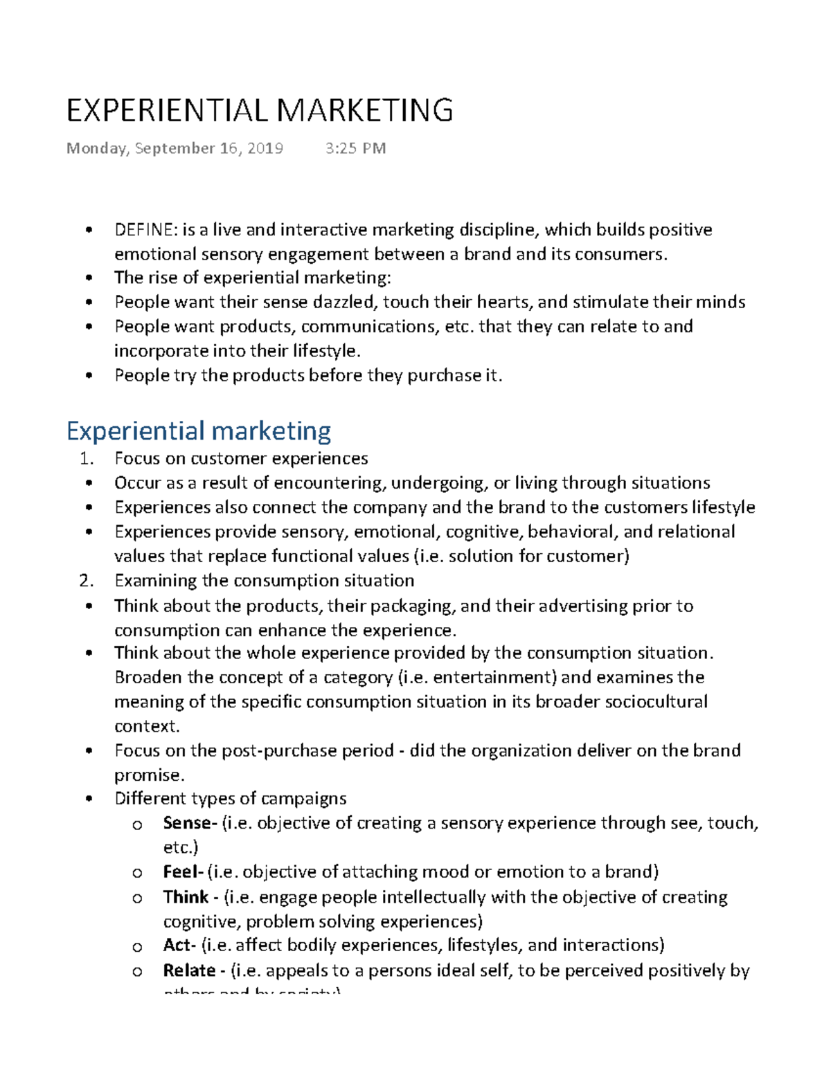 Experiential Marketing - DEFINE: is a live and interactive marketing ...