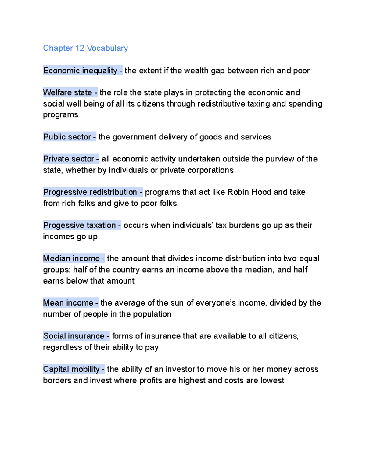 Chapter 12 Vocabulary - Professor Dowley - Chapter 12 Vocabulary ...