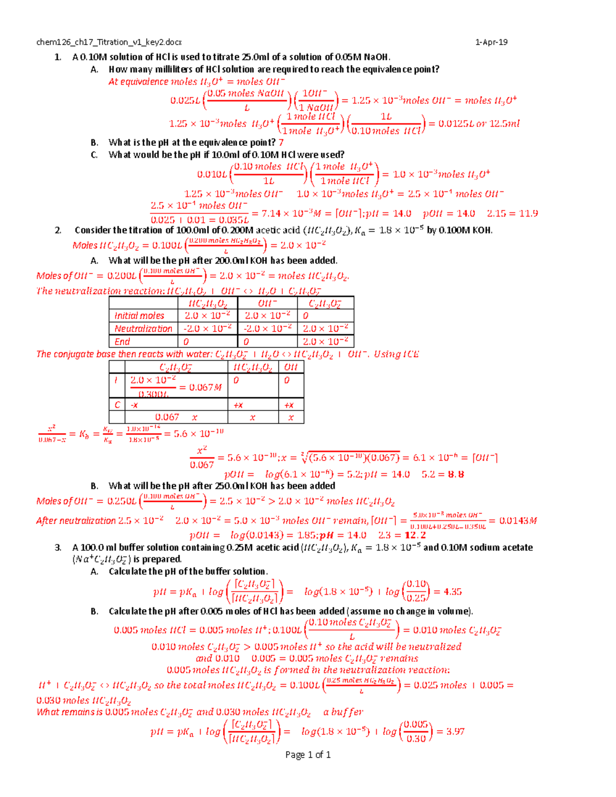 Chapter 17 Titration v1 worksheet key2 - chem126_ch17_Titration_v1_key2 ...