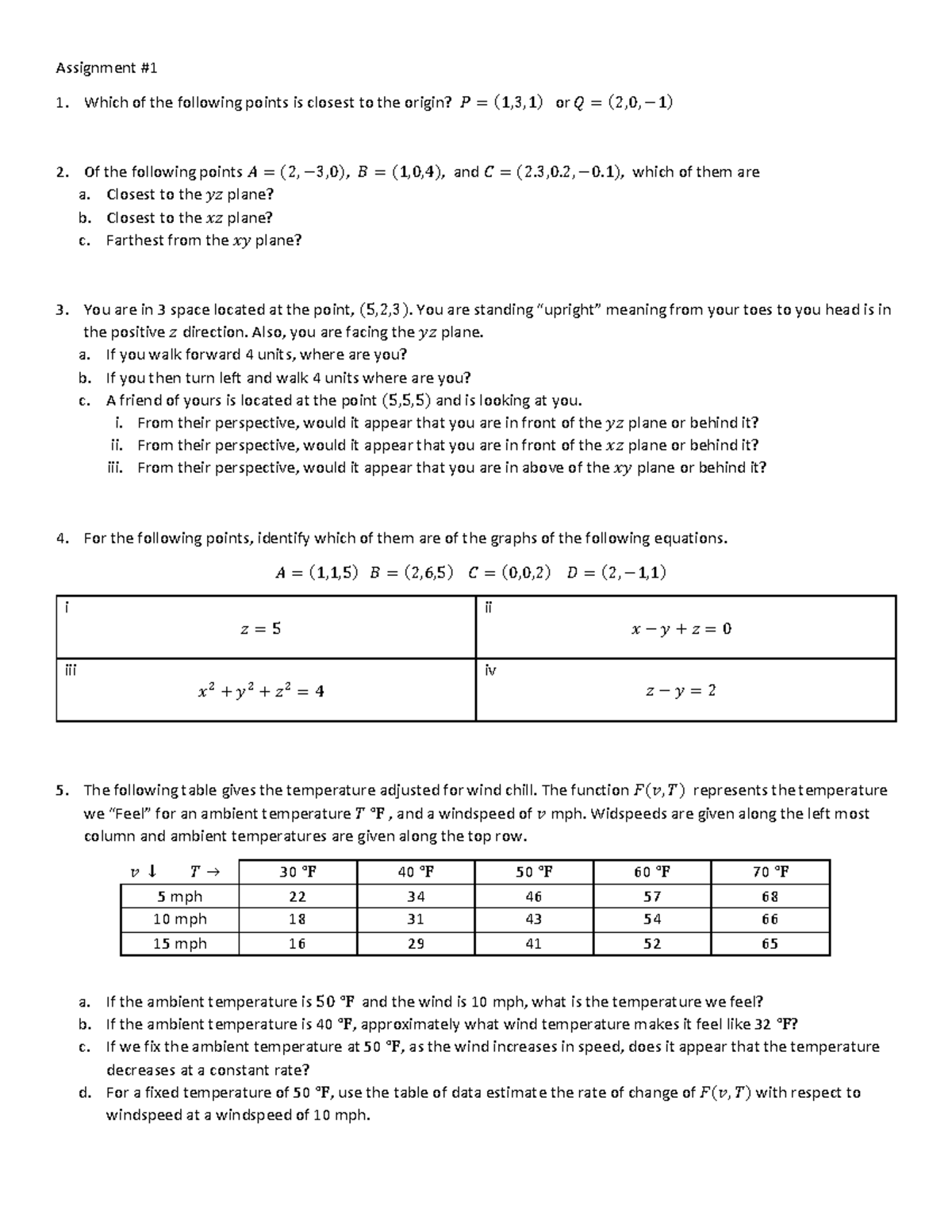 Assignment #1 - homework - Assignment # Which of the following points ...
