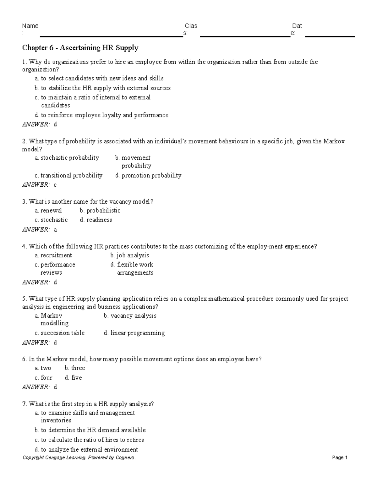 Chapter 6 Ascertaining HR Supply - : s: e: Chapter 6 - Ascertaining HR ...