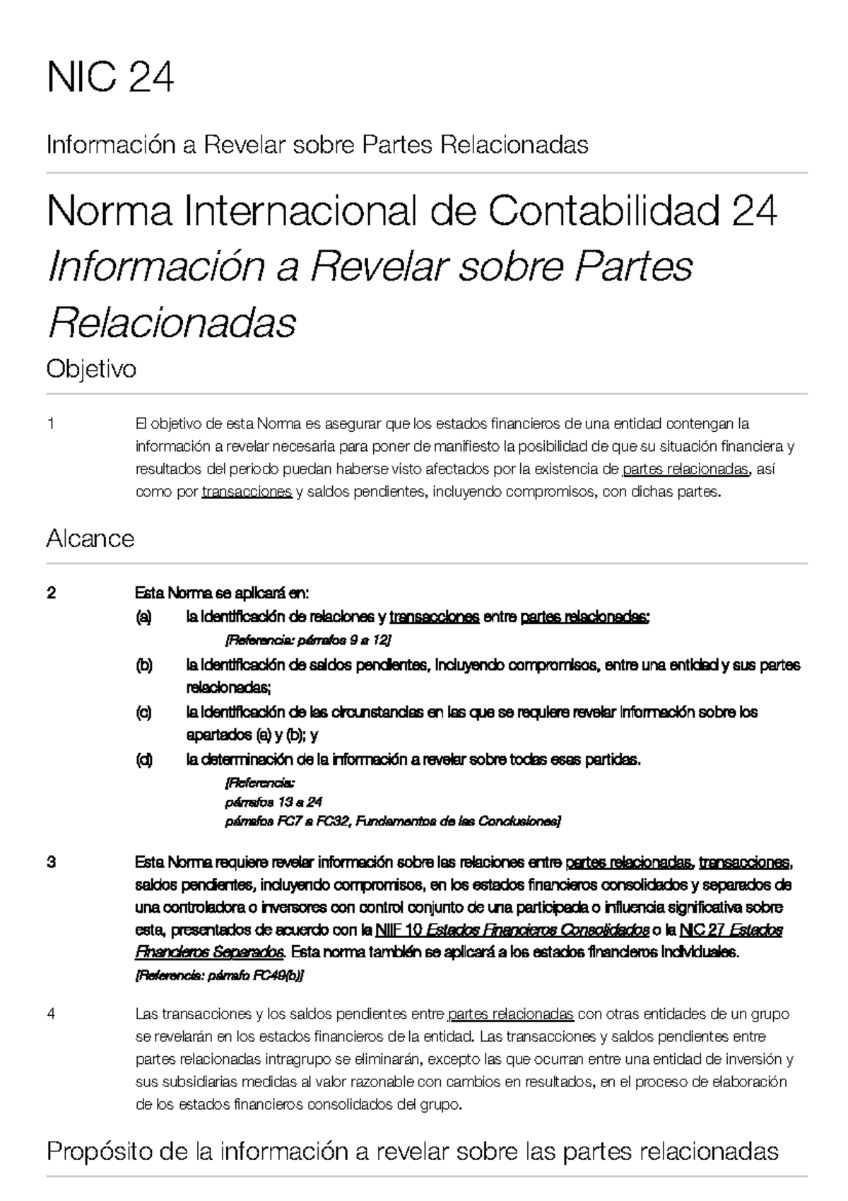 NIC 24 - Resumen Contabilidad V - NIC 24 Información a Revelar sobre ...