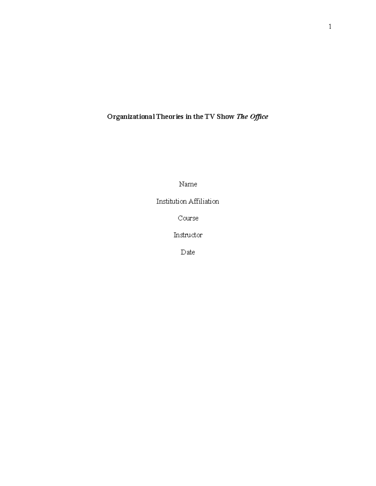 Organizational Theories in the TV Show The Office - Organizational ...