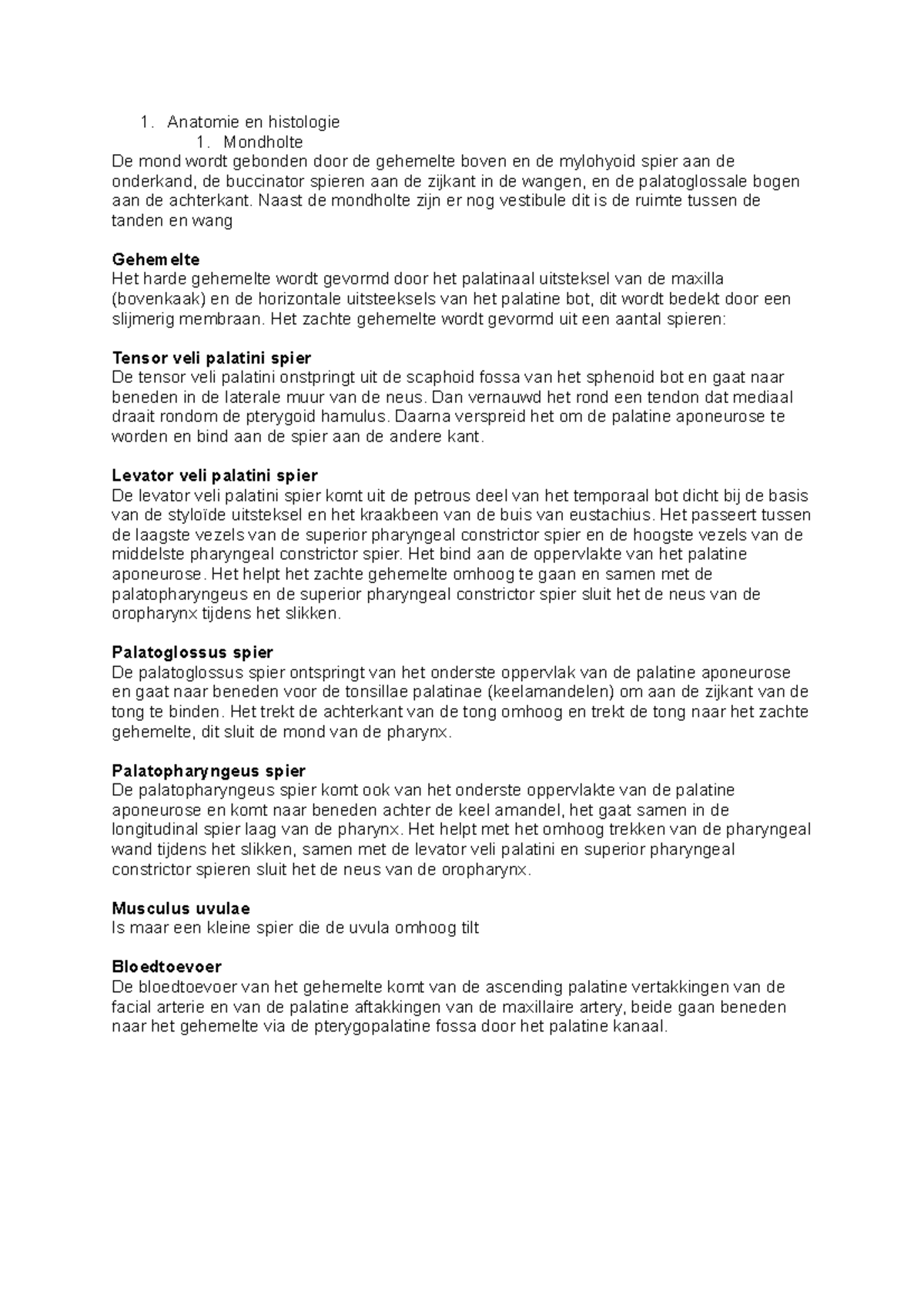 Casus 01 Blok 5 Leerjaar 1 Anatomie En Histologie Mondholte De Mond