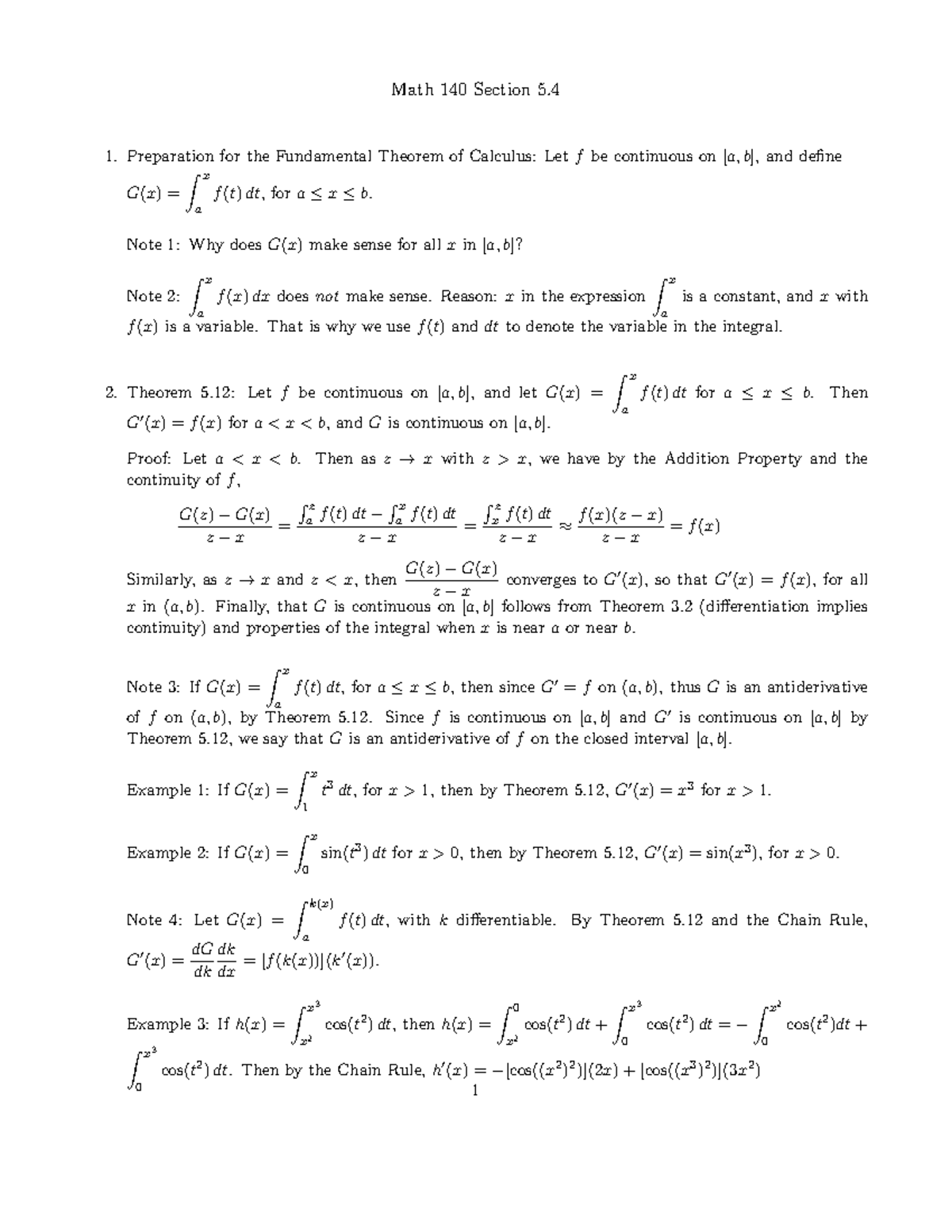 M140 S5 - Denny Gulick practice problems - Math 140 Section 5 ...