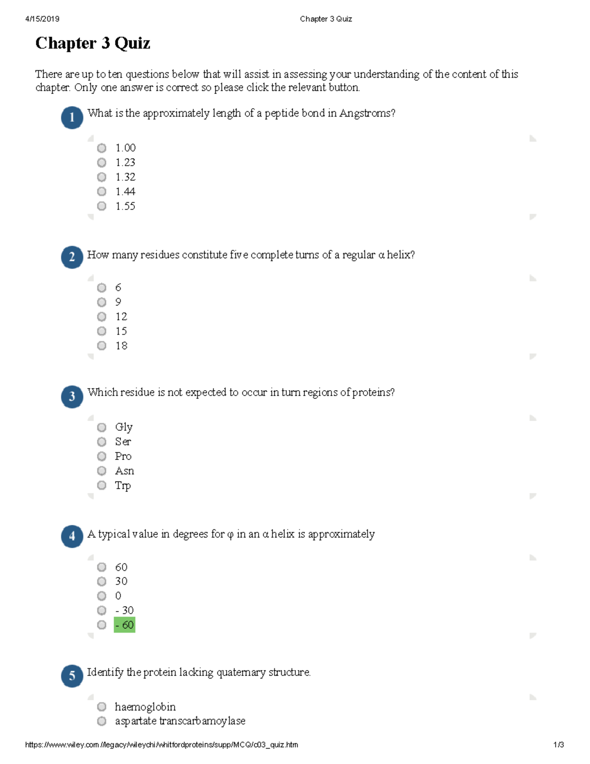 Chapter 3 Quiz - 4/15/2019 Chapter 3 Quiz - Studocu
