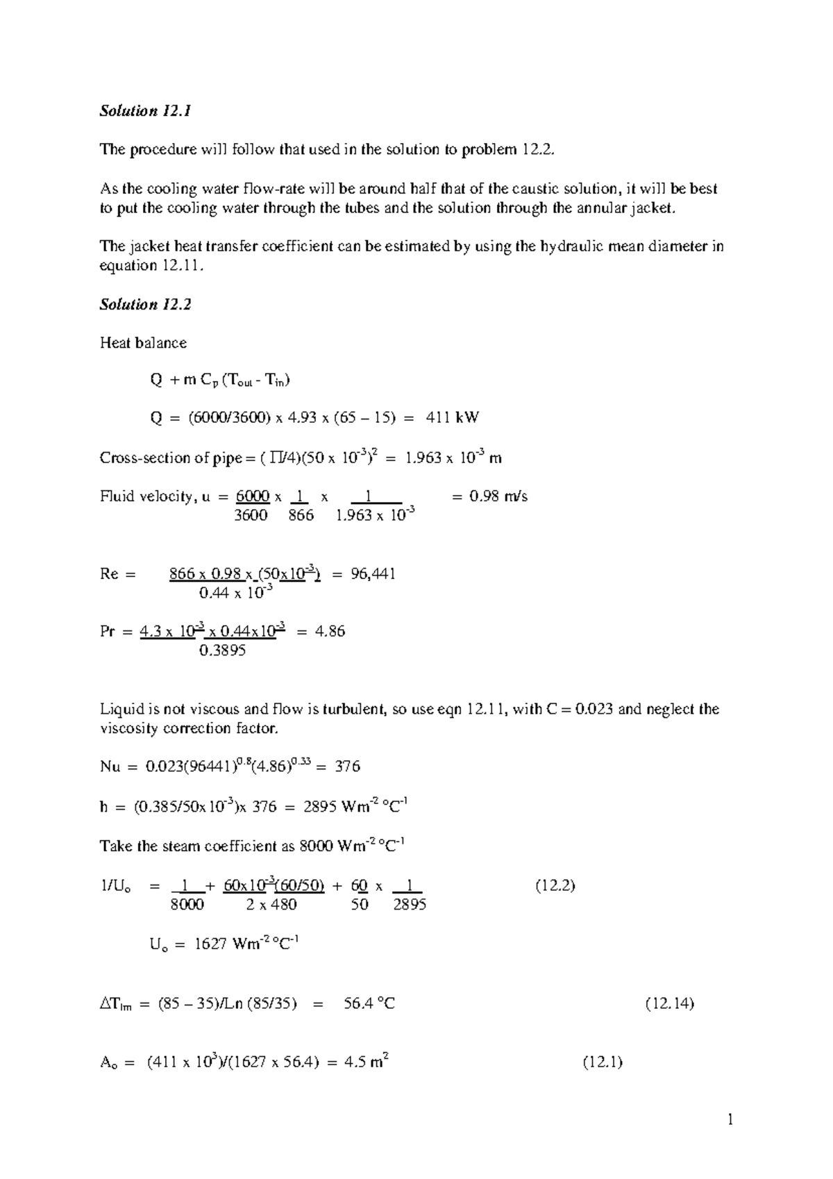 Chapter 12 - Solution 12. The procedure will follow that used in the ...