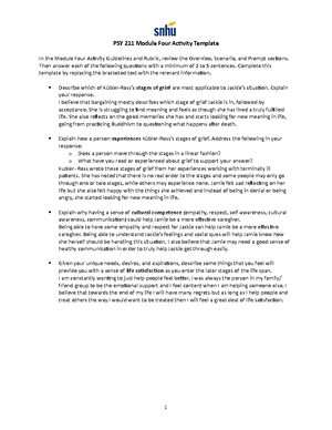 PSY 211 mod 3-1 dis - Module 3 Discussion - The aspects of synchrony ...