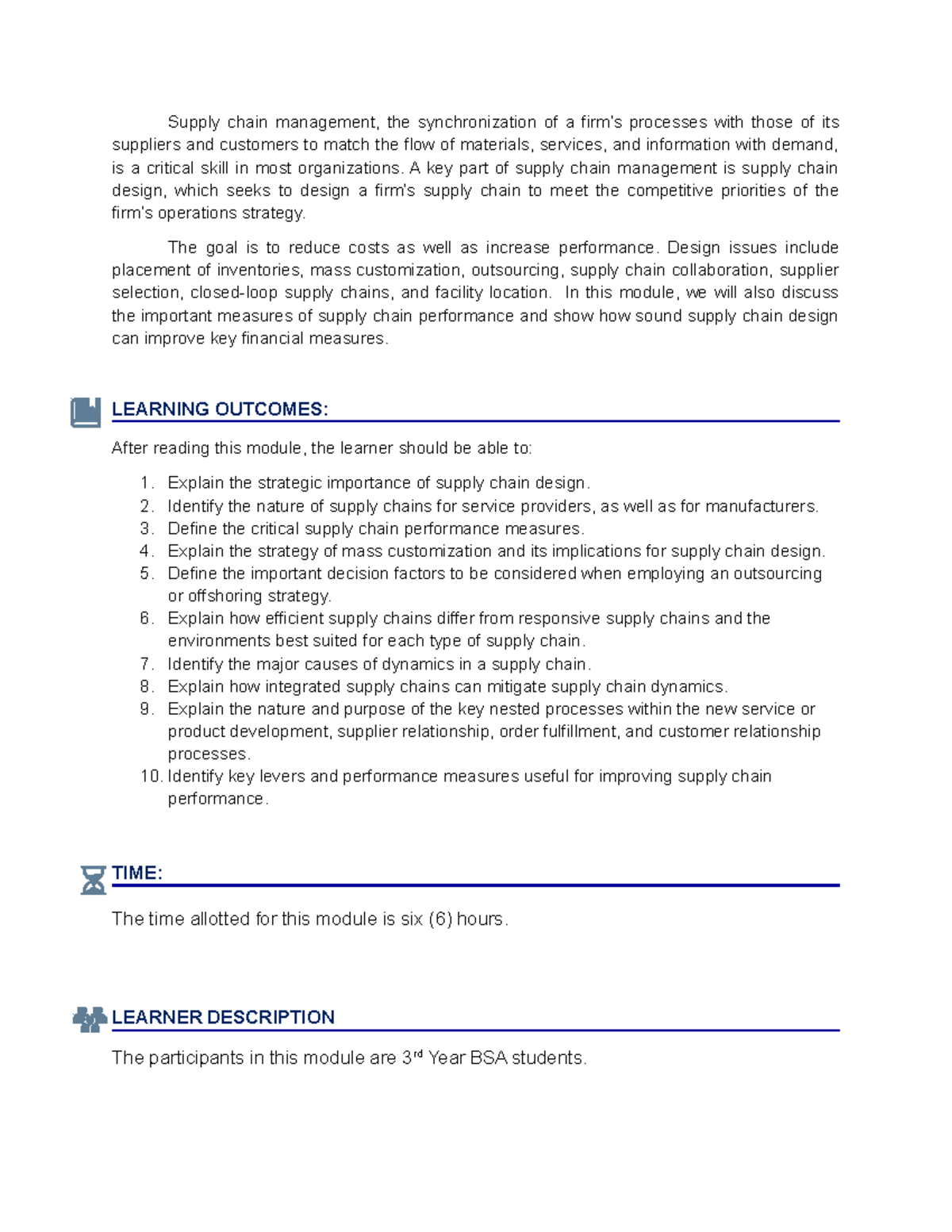 Module 9 - Total Quality Management - Supply chain management, the ...