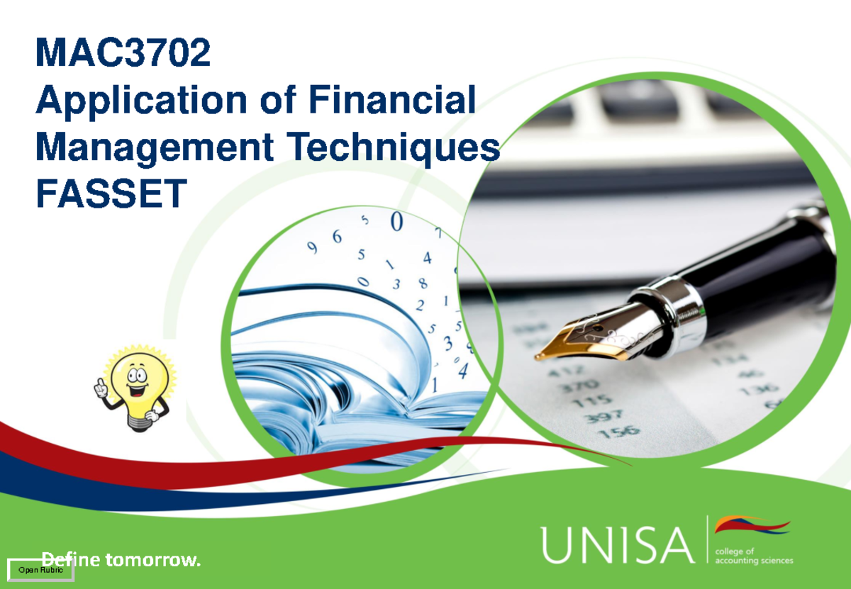 MAC3702 Mergers and Acquisitions - MAC Application of Financial ...