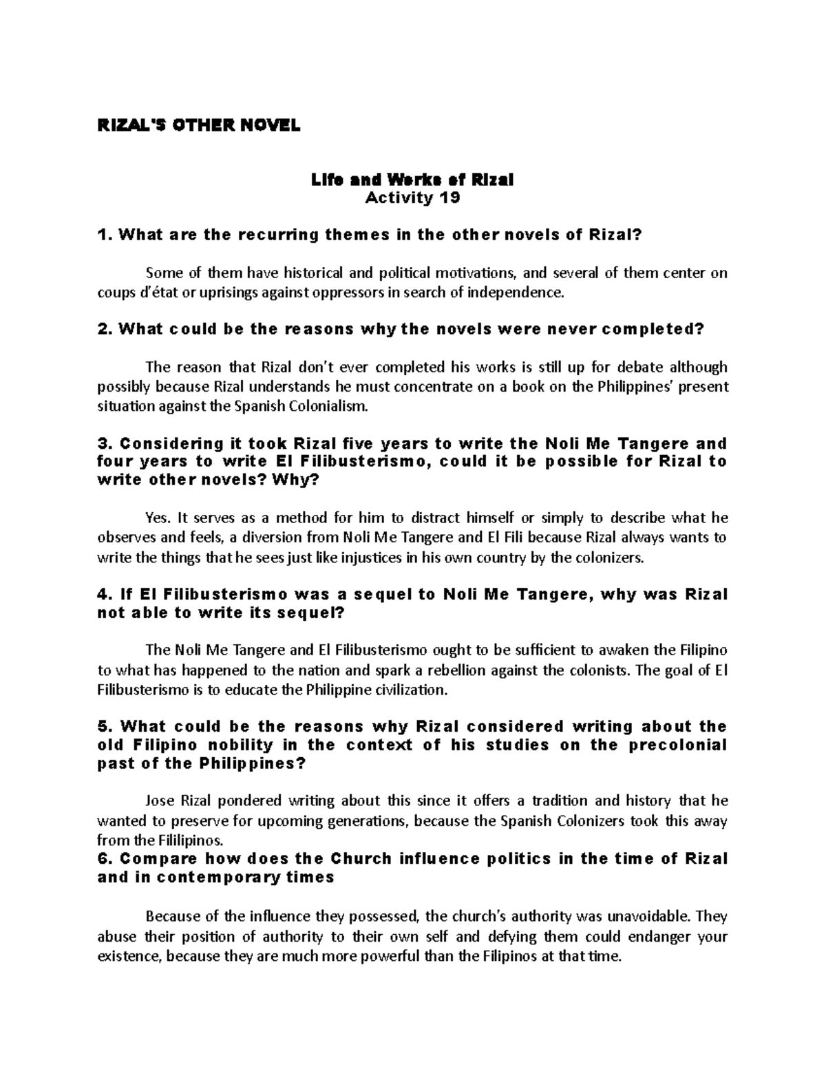 RN19 - Rizal-Chapter-19 - RIZAL'S OTHER NOVEL Life and Works of Rizal ...