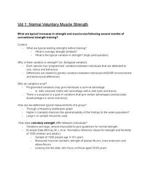 Muscle Adaptations to Use and Disuse Notes - Muscle Adaptations to Use ...