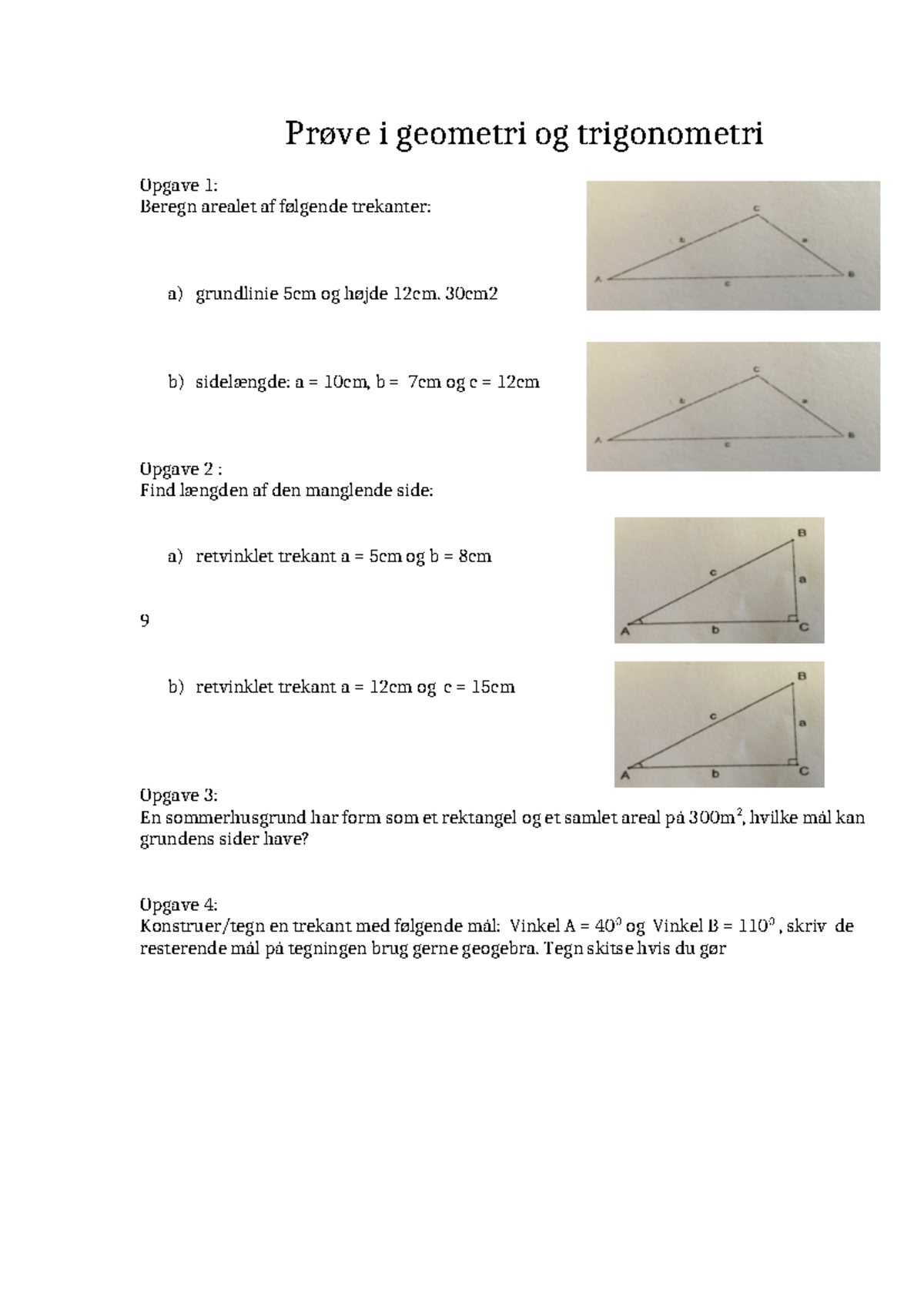 Prøve i geometri trigonometri version 2wdwdwdwddwdwdwdd - Prøve i geometri og trigonometri ...