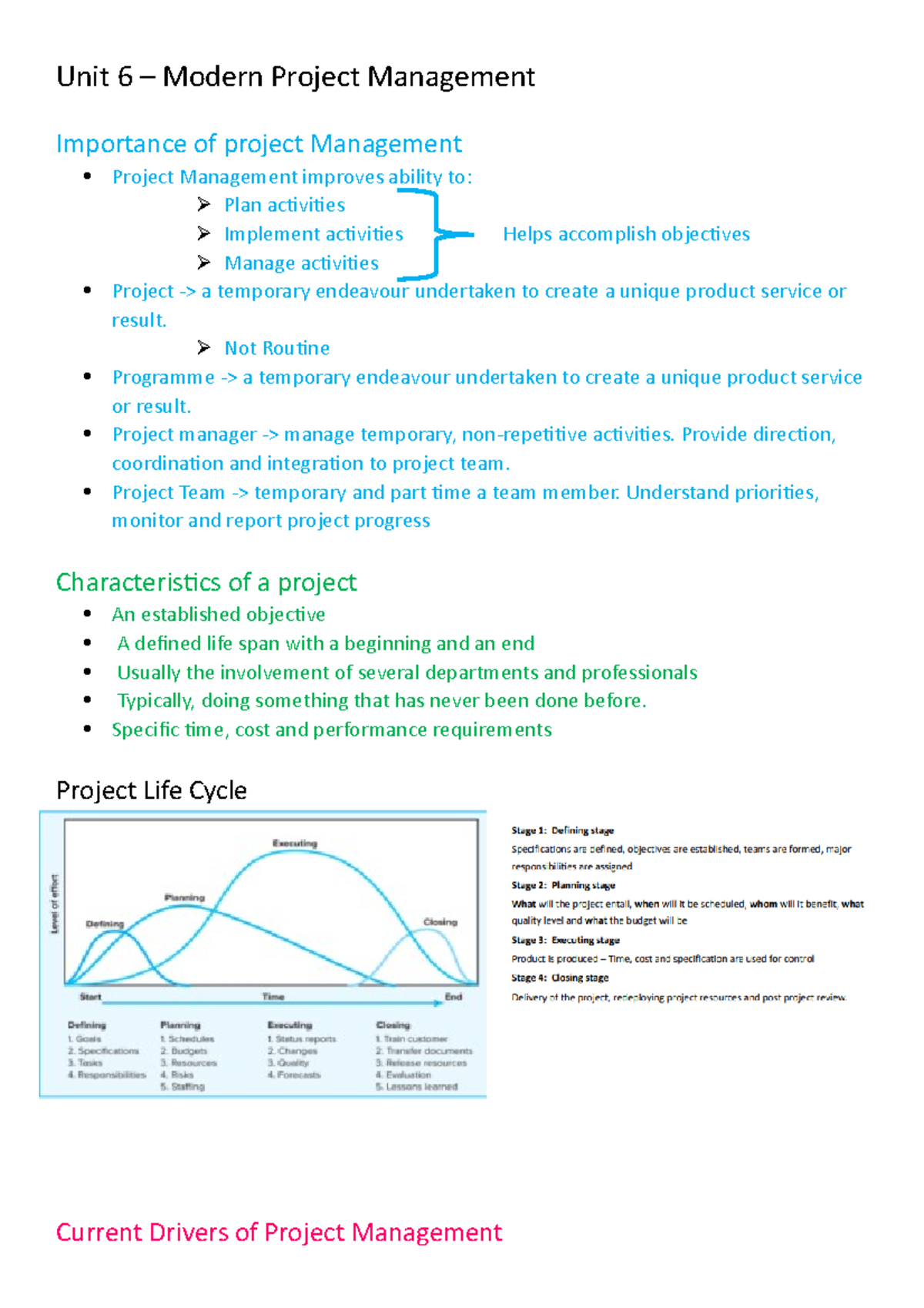 Unit 6 - Semester 2 - Notes to study for tests and exams - Unit 6 ...