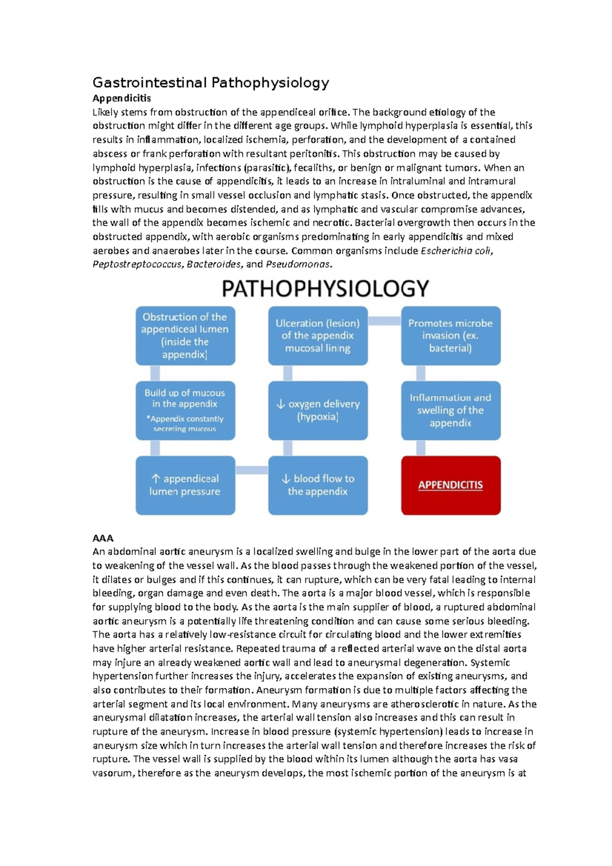 Pathophysiology gastrointestinal - Gastrointestinal Pathophysiology ...