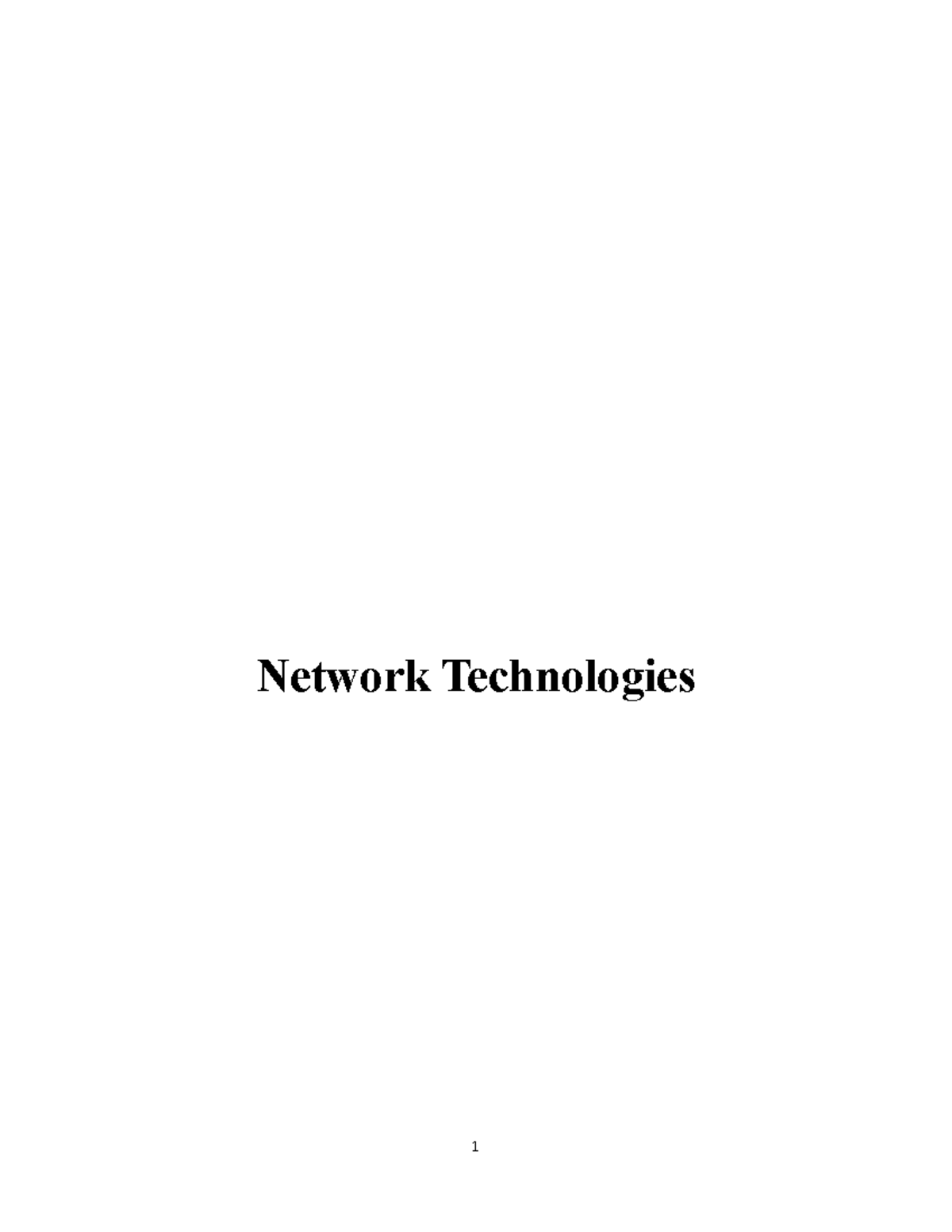 Network Technologies - abc - Network Technologies Introduction and ...