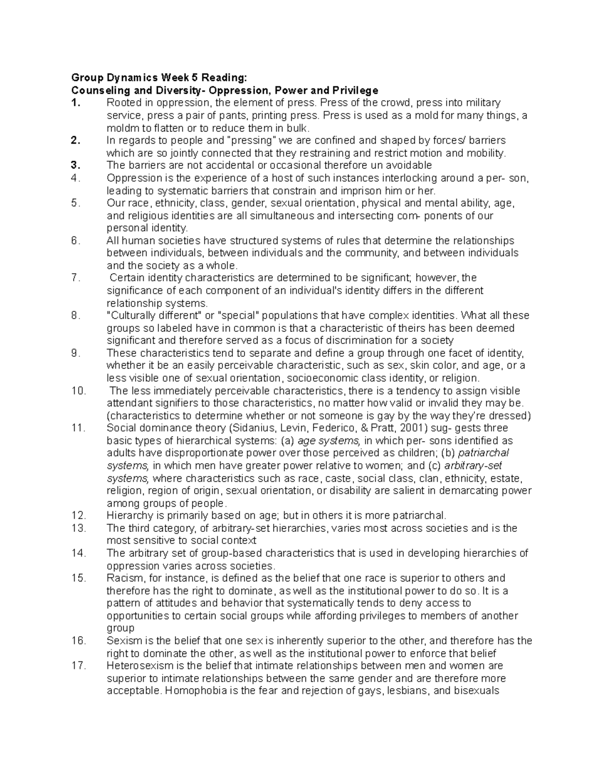 Group Dynamics Week 5 Reading - Group Dynamics Week 5 Reading ...