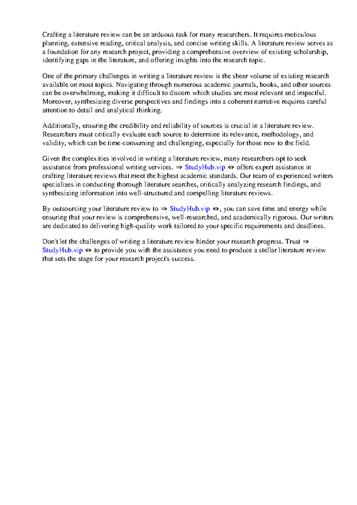 Research Methods Literature Review Sample - Crafting a literature ...