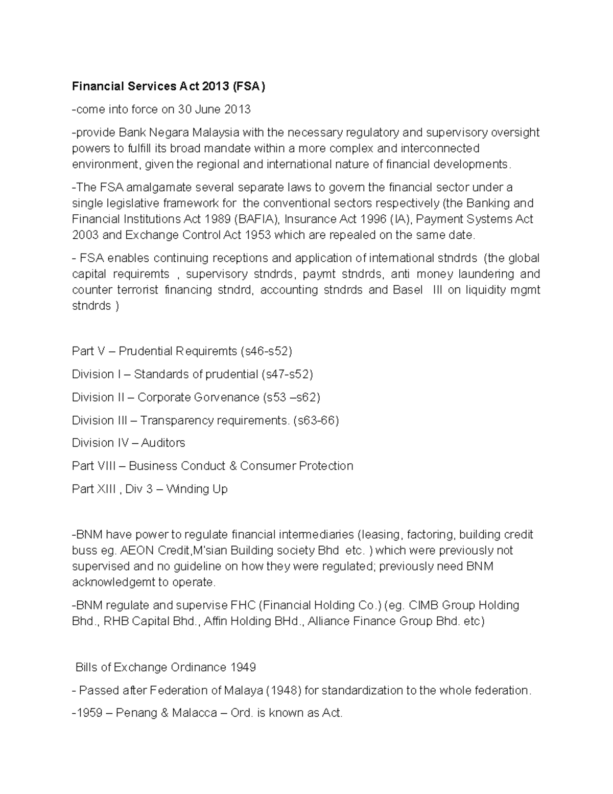 Studocu notes - provisions related to banking in Malaysia - Financial ...