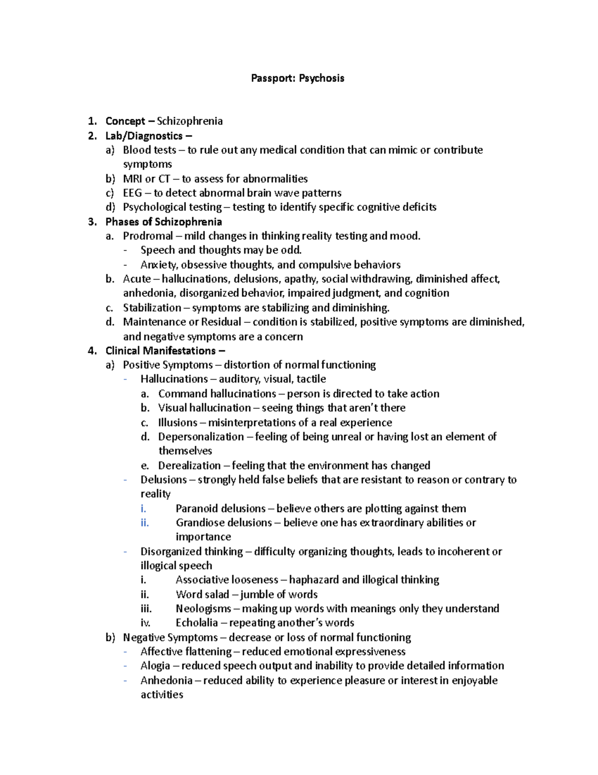 PP Psychosis - Passport: Psychosis Concept – Schizophrenia Lab ...