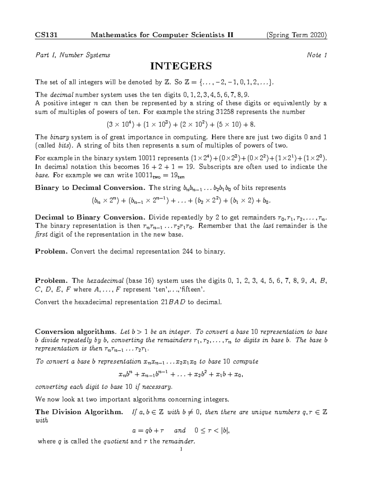 CS131 Mathematics for Computer Scientists 2 2020 2021 Lecture Notes ...