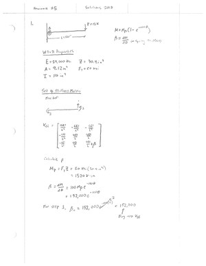 HW5 2018 - Deierlein - CEE 282 Nonlinear Structural Analysis Homework # 5 February 21, 2018 Due ...
