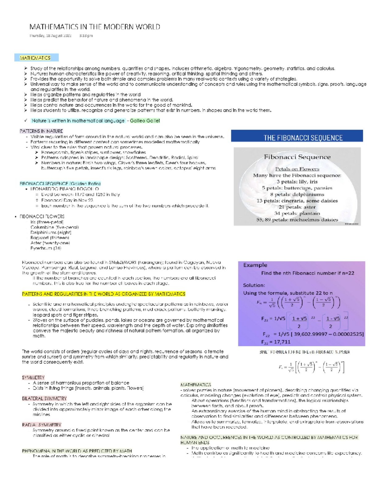 MATH - This is my notes from last semester this school year ...