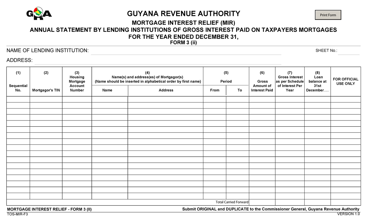 Gramirlending Institution Annual Statement Form 3 - MORTGAGE INTEREST ...
