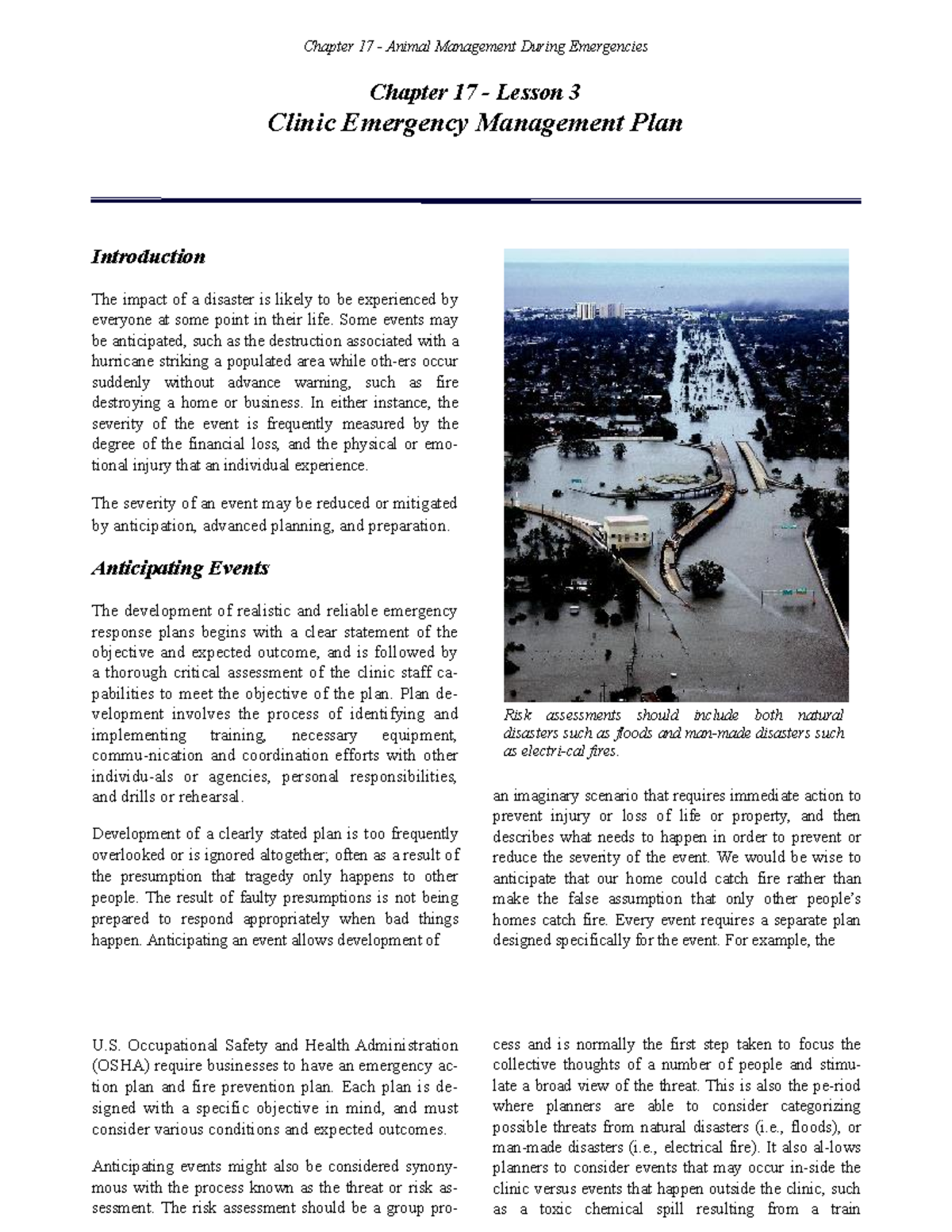 Ch17-03 Clinic Emergency Management Plan - Chapter 17 - Animal ...