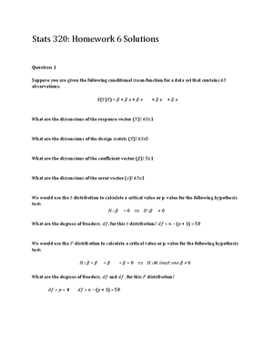 Homework 2 - Solutions - Stats 320: Homework 2 (Solutions) Q. 1 An ...