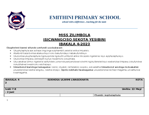 Izimpawu ezibalulekile zenkondlo part 3 - 1 | P a g e Imvumelwano ...