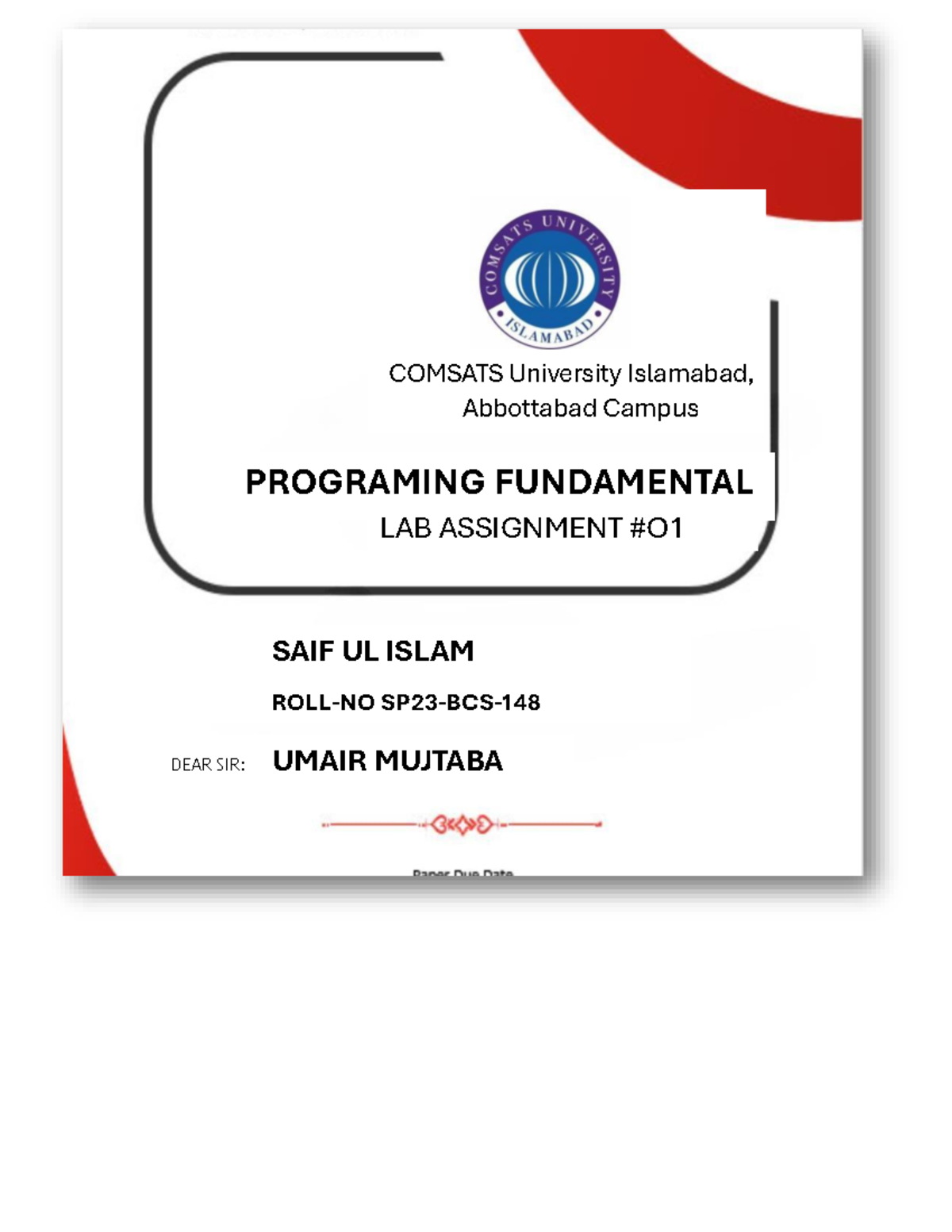 Question - the software engineering concept courser - COMSATS ...