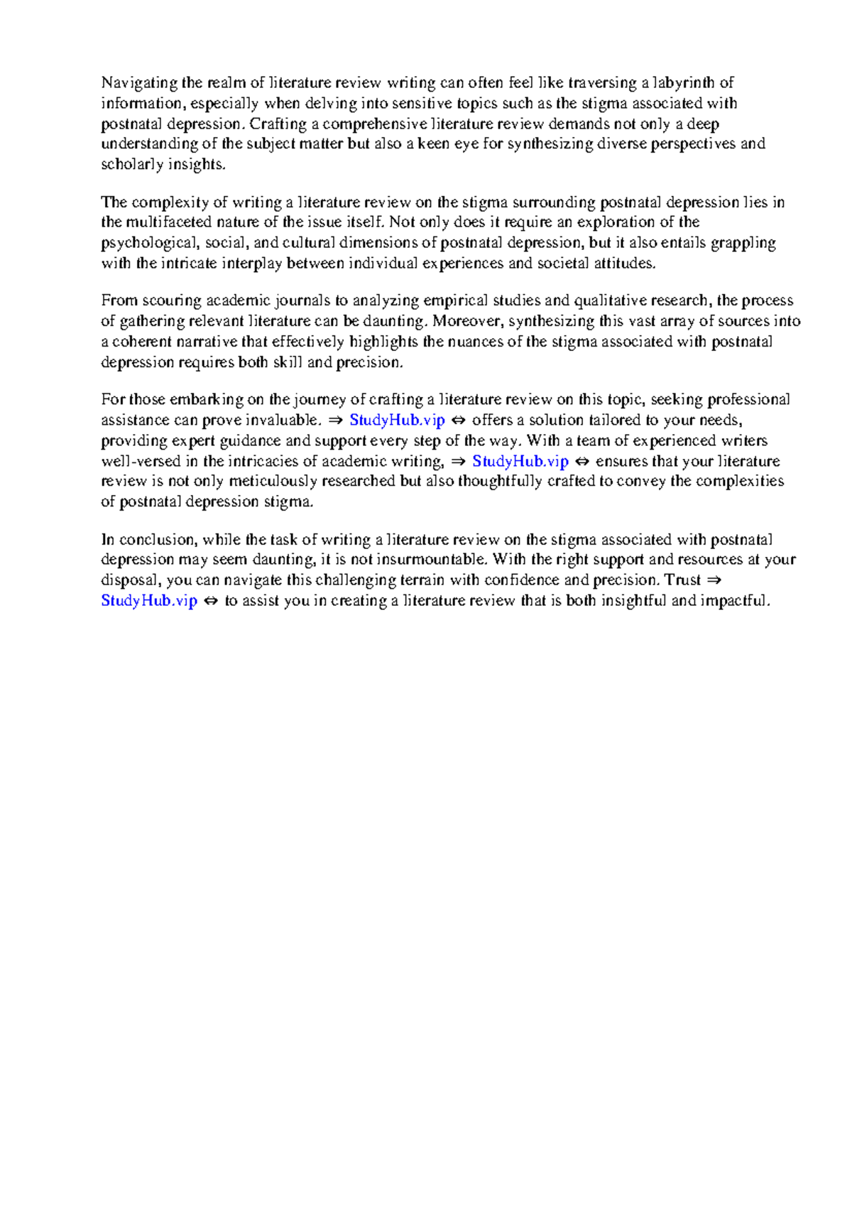 Stigma Associated With Postnatal Depression A Literature Review ...