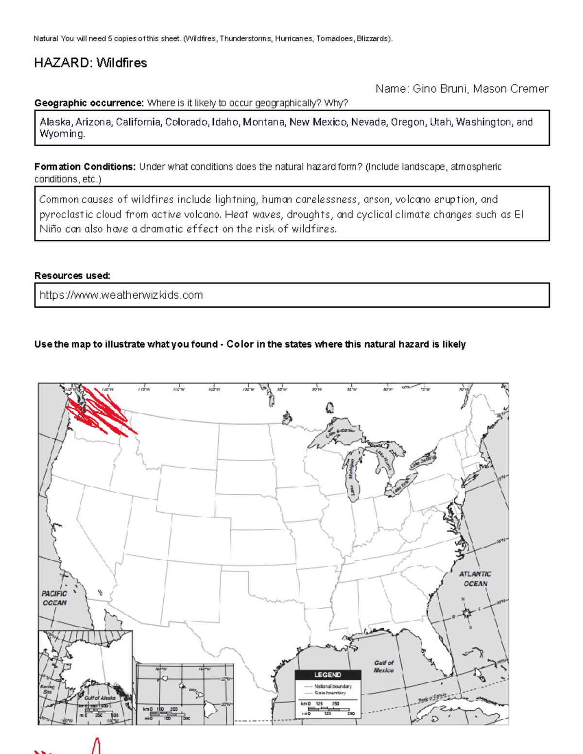 Natural Hazard Research Sheet - ####### Natural You will need 5 copies ...