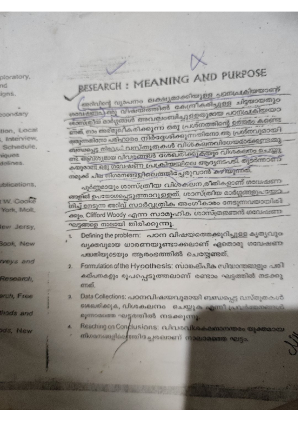 Malayalam Research Methodology Pdf Political Science Studocu