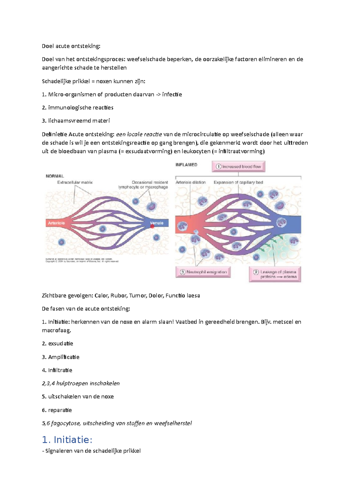 20211412 Ontsteking pathofysiologie - Doel acute ontsteking: Doel van ...