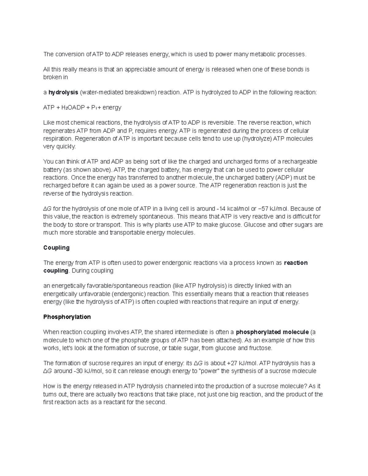 AP Bio Part 7 notes - Ap Bio Unit note summaries - The conversion of ...