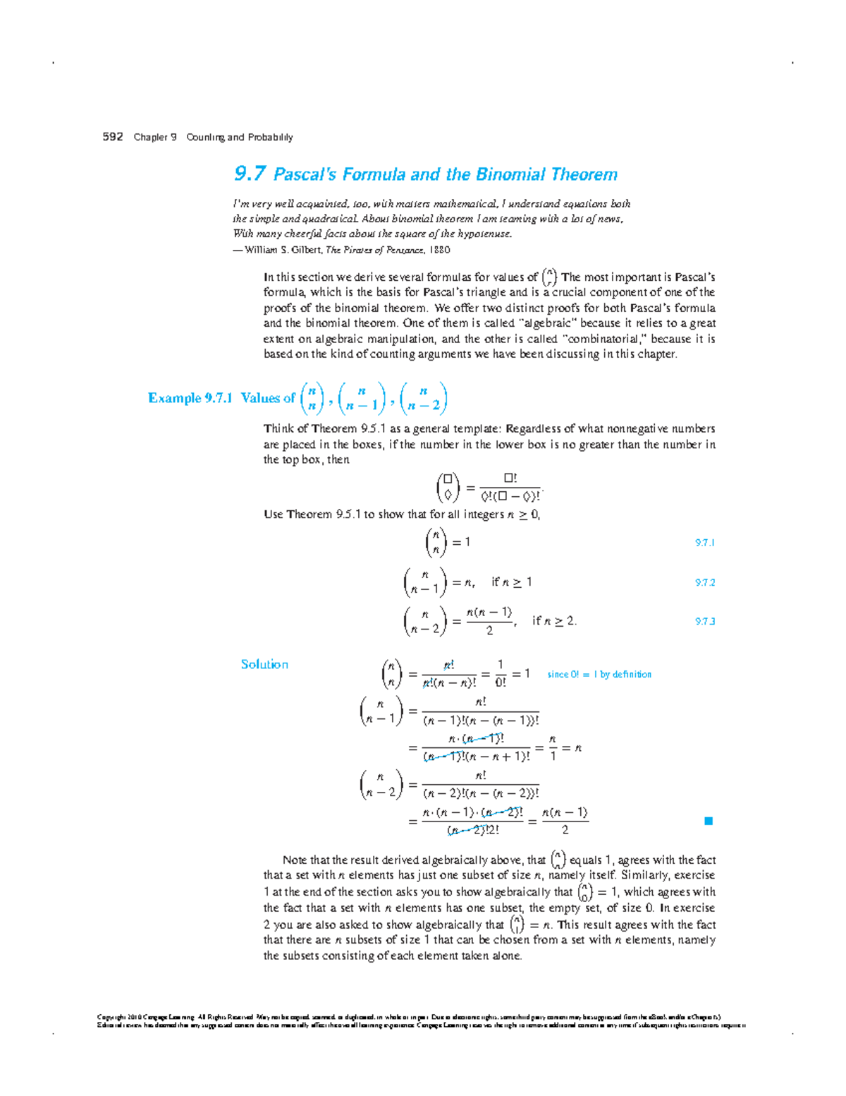 Binomial Theorem - 592 Chapter 9 Counting and Probability 9 Pascal’s ...
