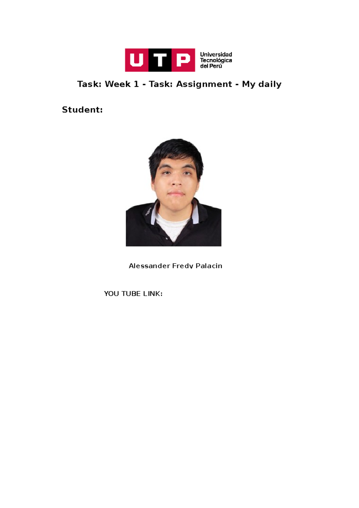 Alessander Palacin Task1 - Ingles III - Task: Week 1 - Task: Assignment ...