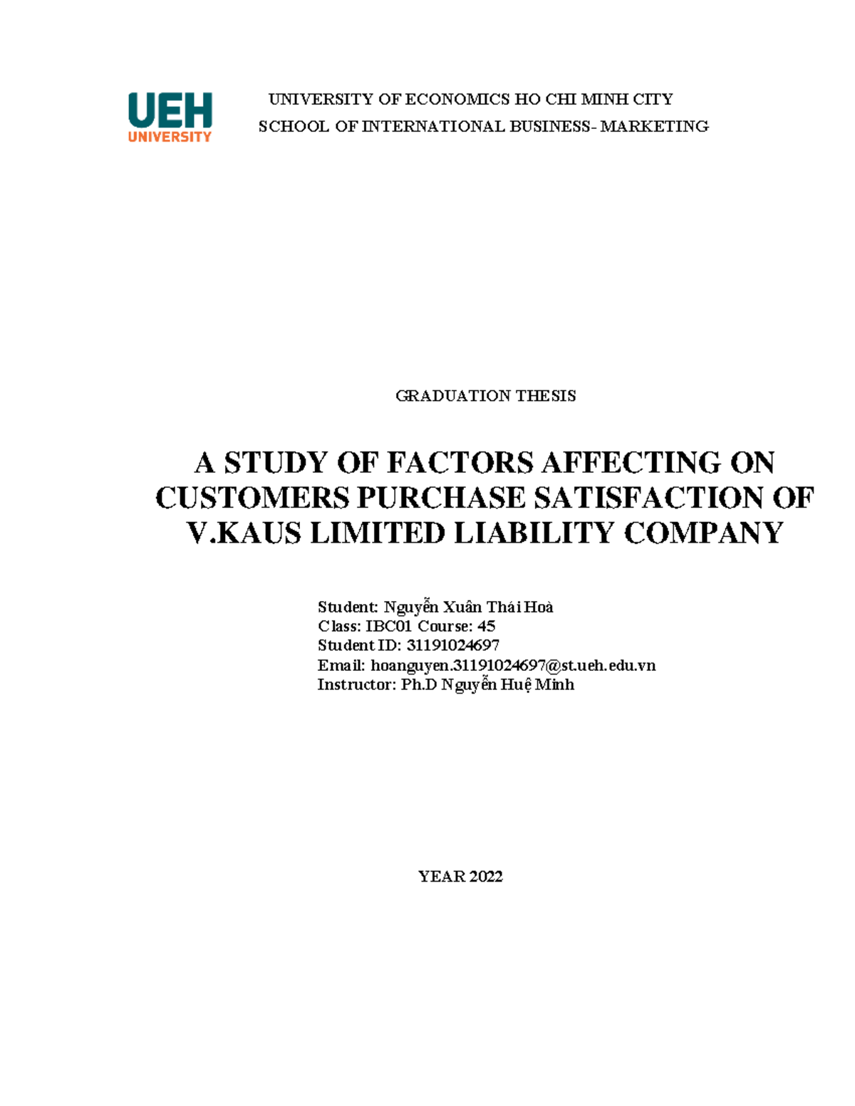 Graduation Thesis - hnjuhjkhjkkjn - UNIVERSITY OF ECONOMICS HO CHI MINH ...