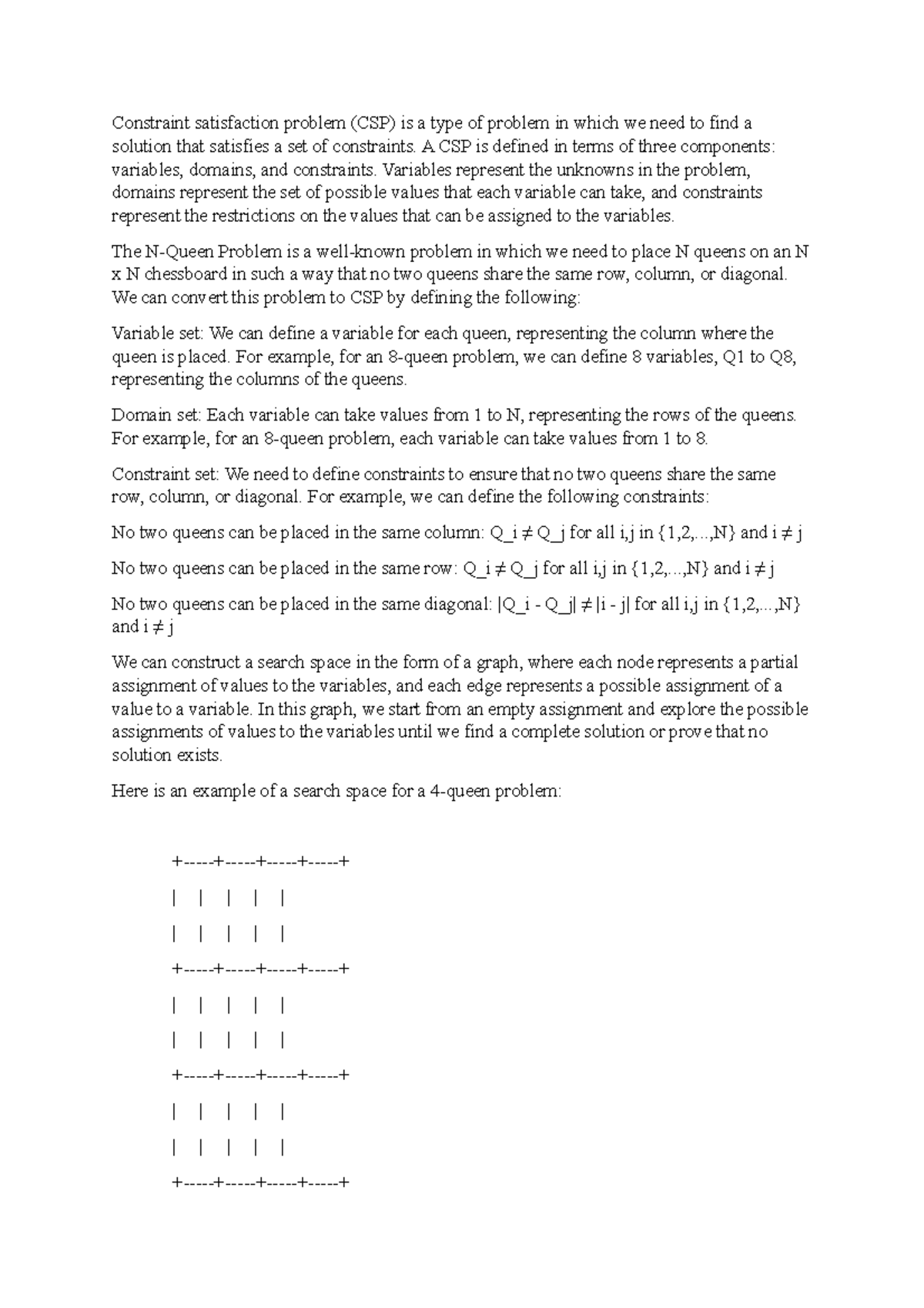 Cs 4408 unit 4 discussion - Constraint satisfaction problem (CSP) is a type of problem in which ...